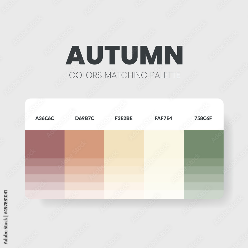 An autumn color palette or color schemes are trends combinations and ...