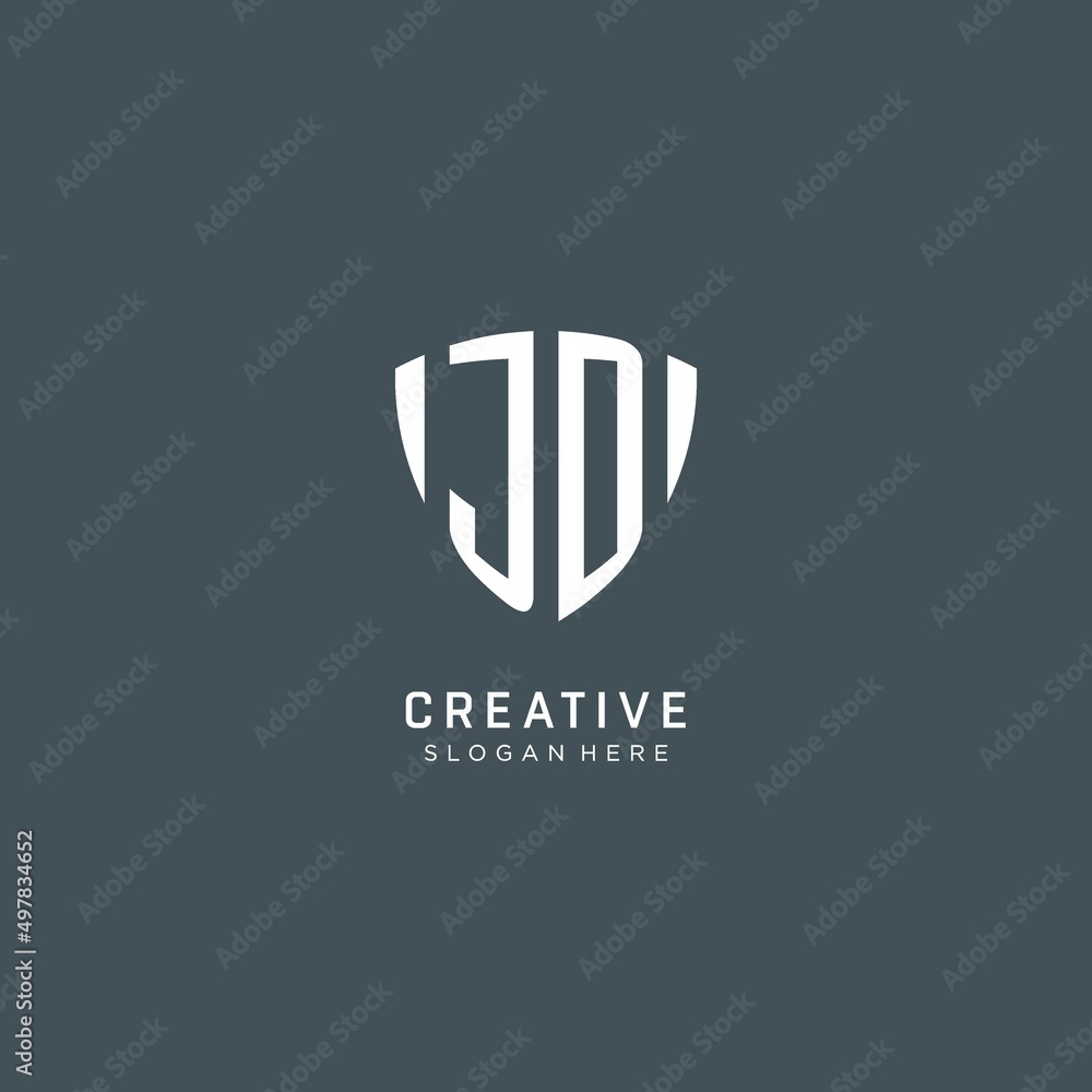 Initials JD logo shield guard shape, creative logo design concept Stock ...