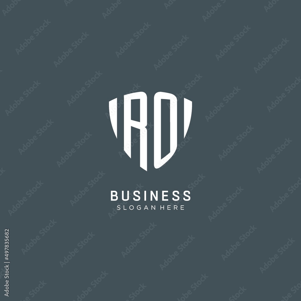 Initials RO logo shield guard shape, creative logo design concept Stock ...