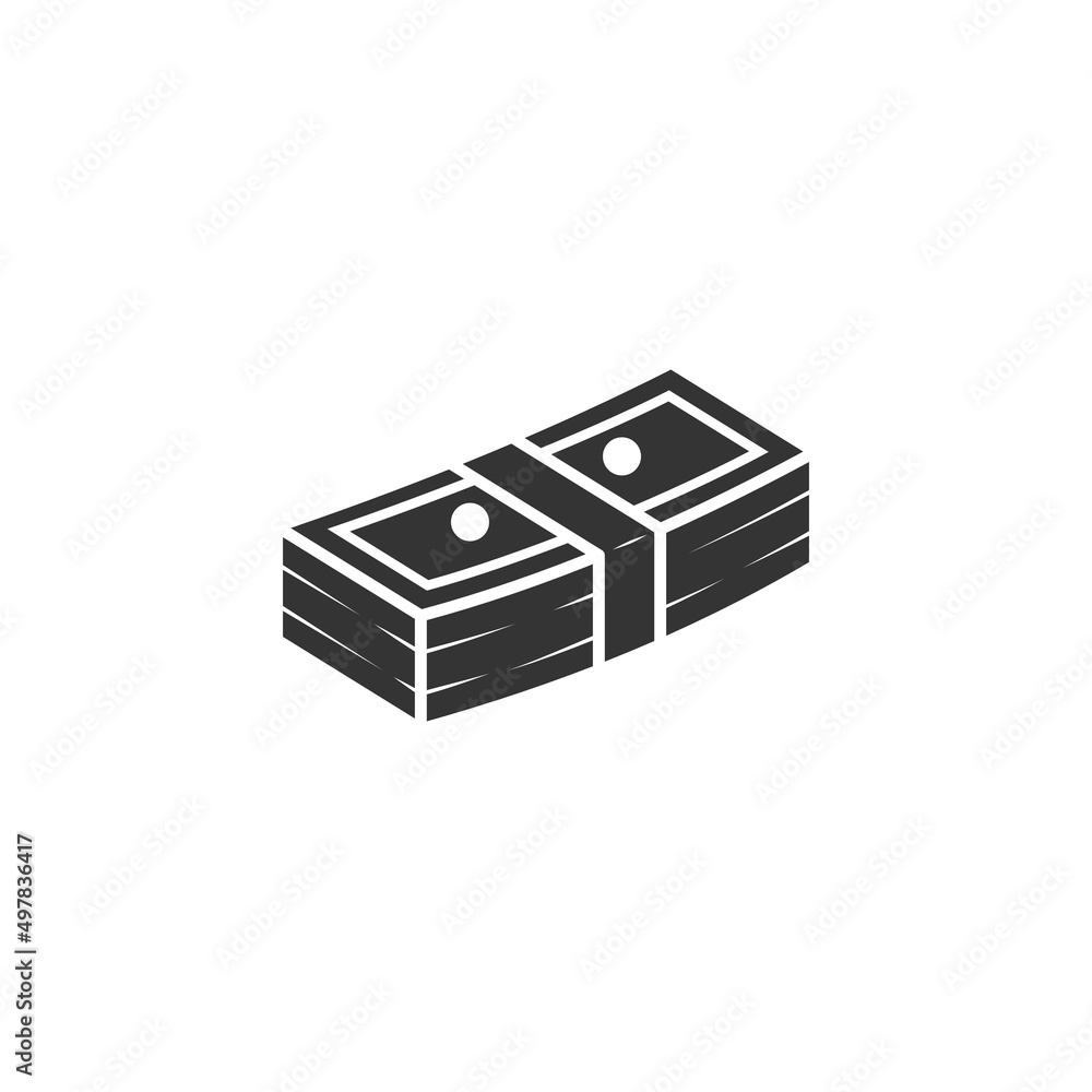 Silhouette icon of floating money bundles Stock Vector | Adobe Stock