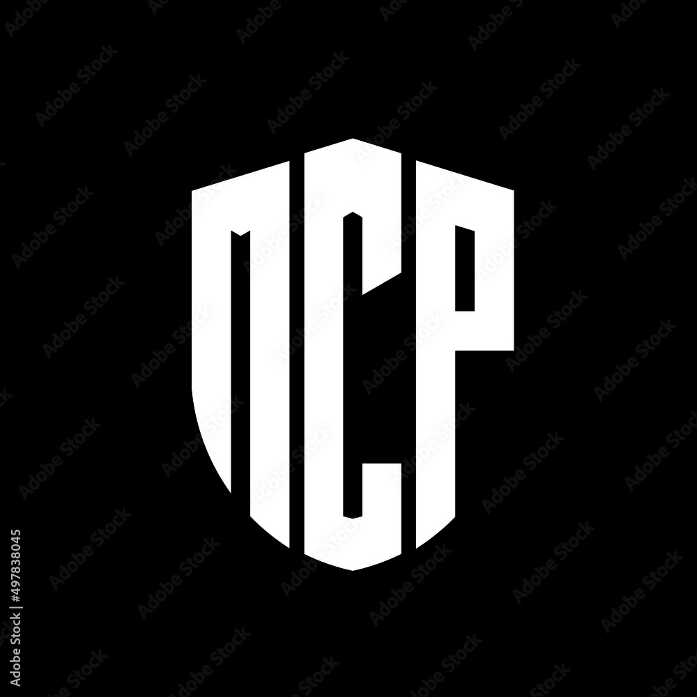 MCP letter logo design. MCP modern letter logo with black background ...