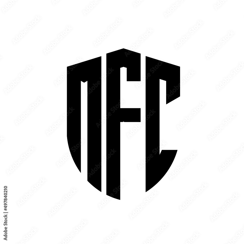MFC letter logo design. MFC modern letter logo with black background ...