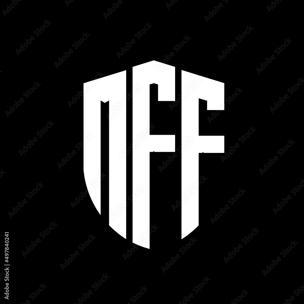 MFF letter logo design. MFF modern letter logo with black background ...