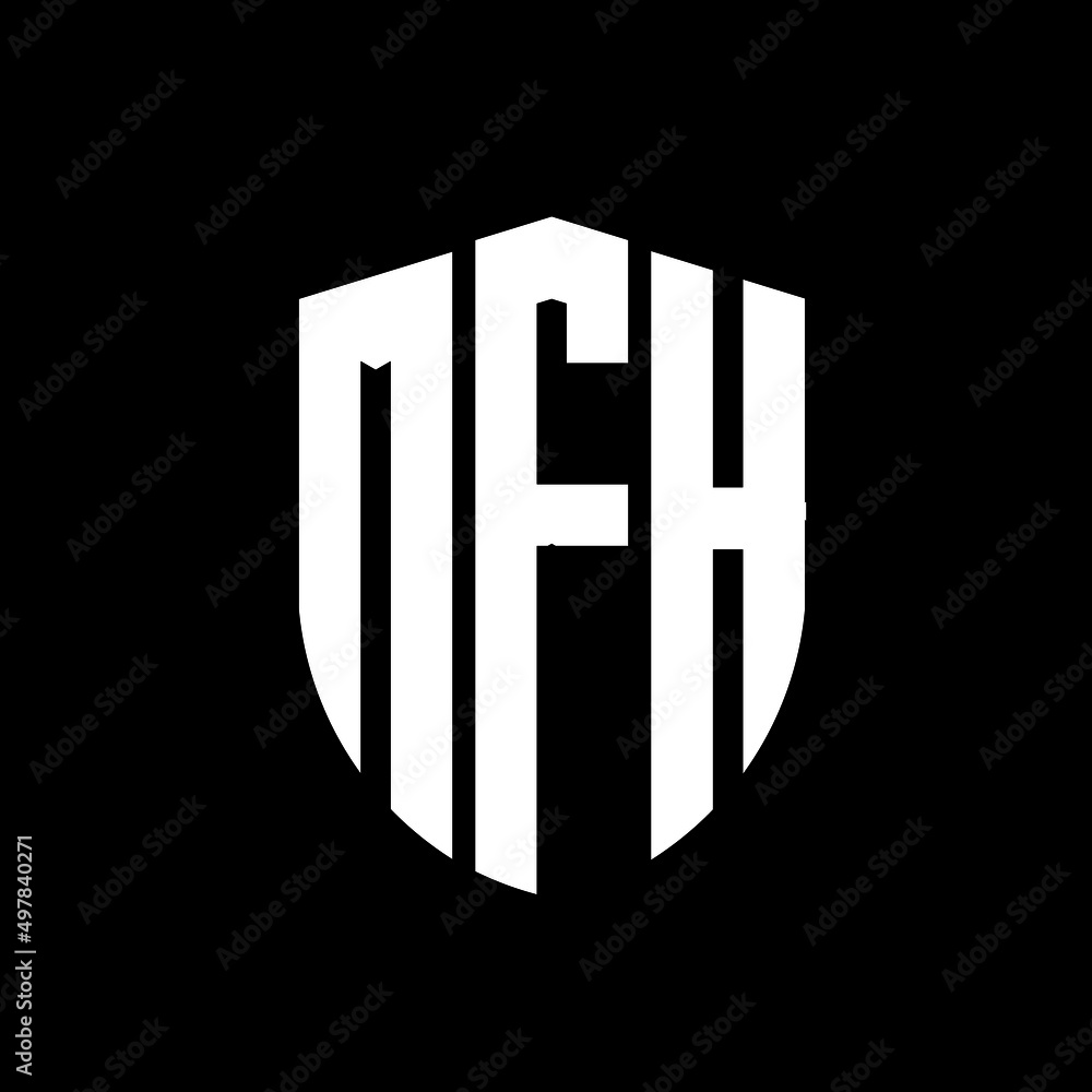 MFH letter logo design. MFH modern letter logo with black background ...