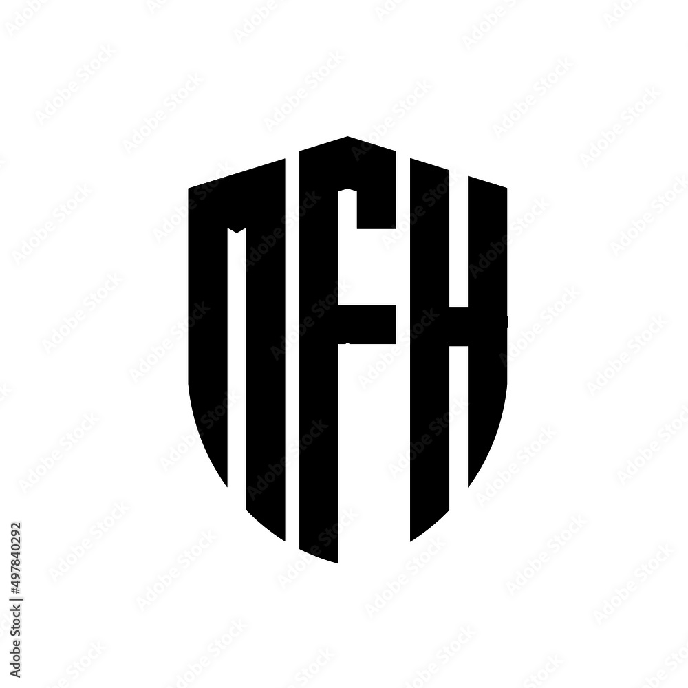 MFH letter logo design. MFH modern letter logo with black background ...