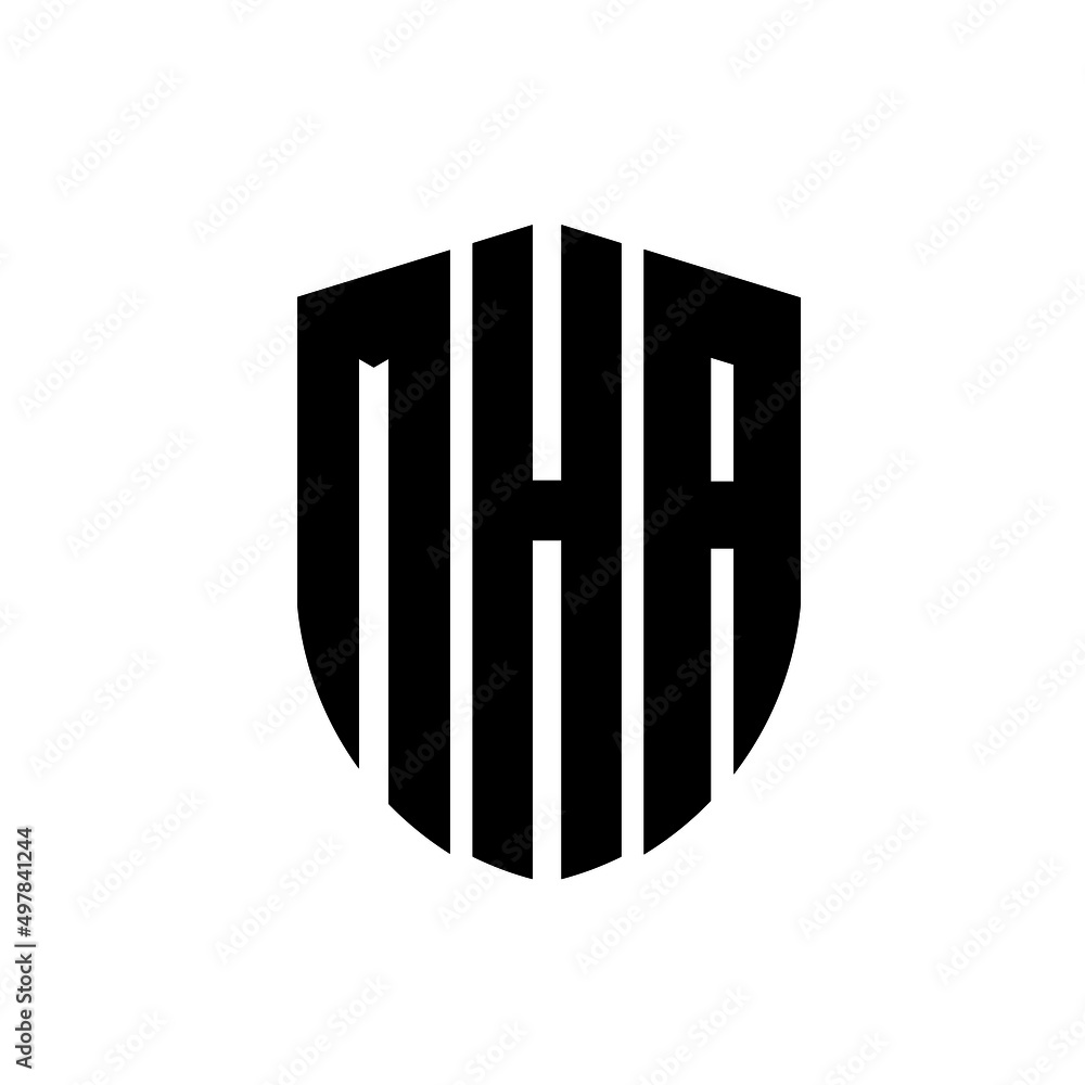MHA letter logo design. MHA modern letter logo with black background ...