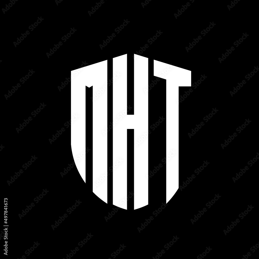 MHT letter logo design. MHT modern letter logo with black background ...