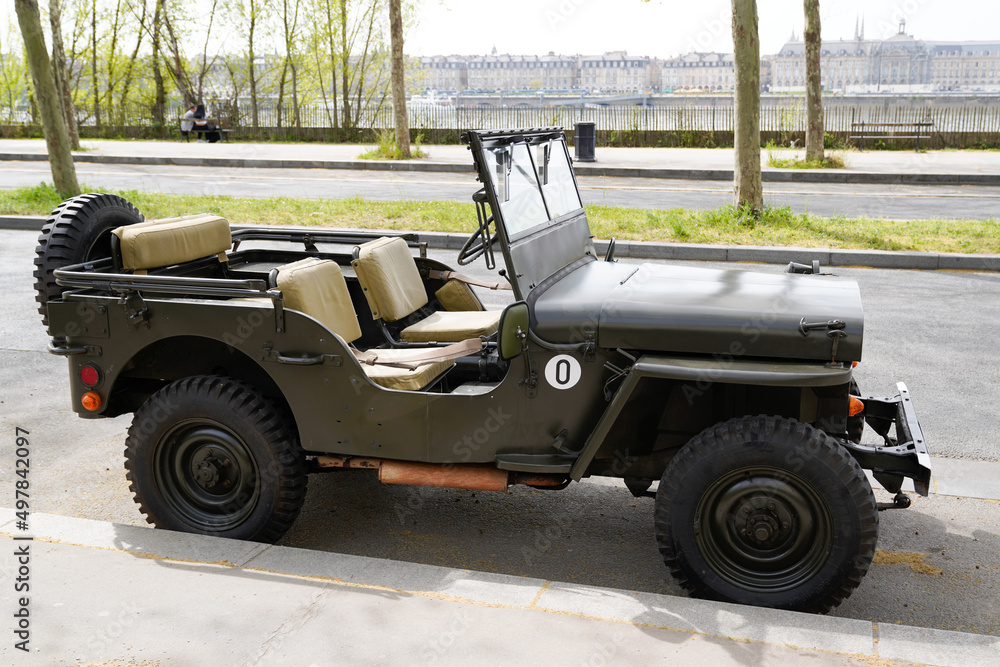 jeep ww2 Army car restored iconic american vehicle Stock Photo | Adobe ...