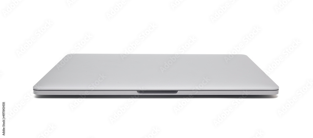 Closed laptop isolated on white background with clipping path Stock ...