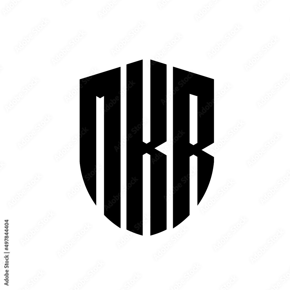 MKR letter logo design. MKR modern letter logo with black background ...