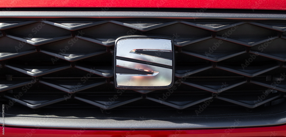 SEAT car logotype, vehicle brand logo sign. Spanish auto emblem badge ...