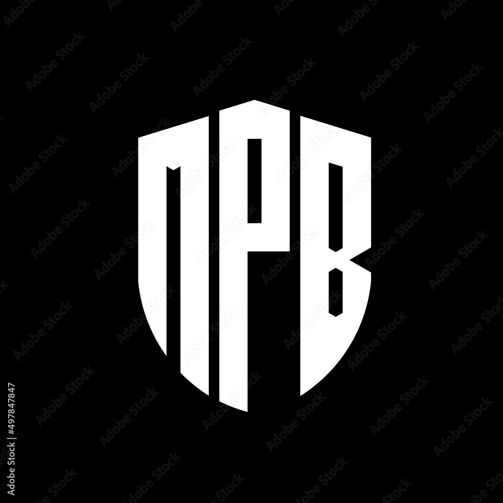 MPB letter logo design. MPB modern letter logo with black background ...