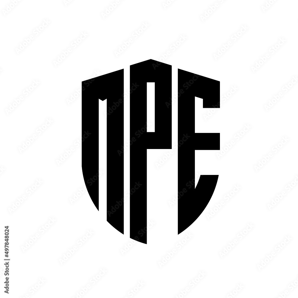 MPE letter logo design. MPE modern letter logo with black background ...