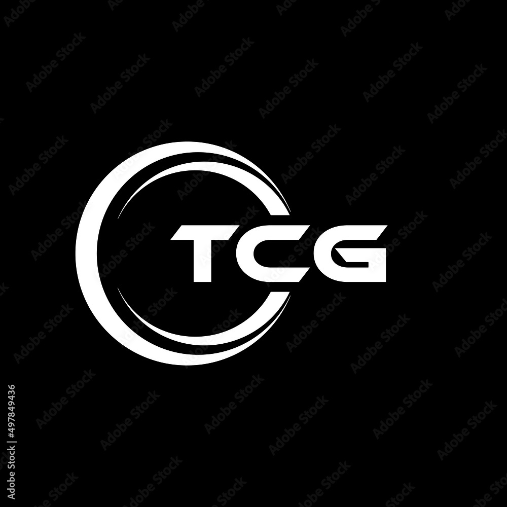 TCG letter logo design with black background in illustrator, vector ...