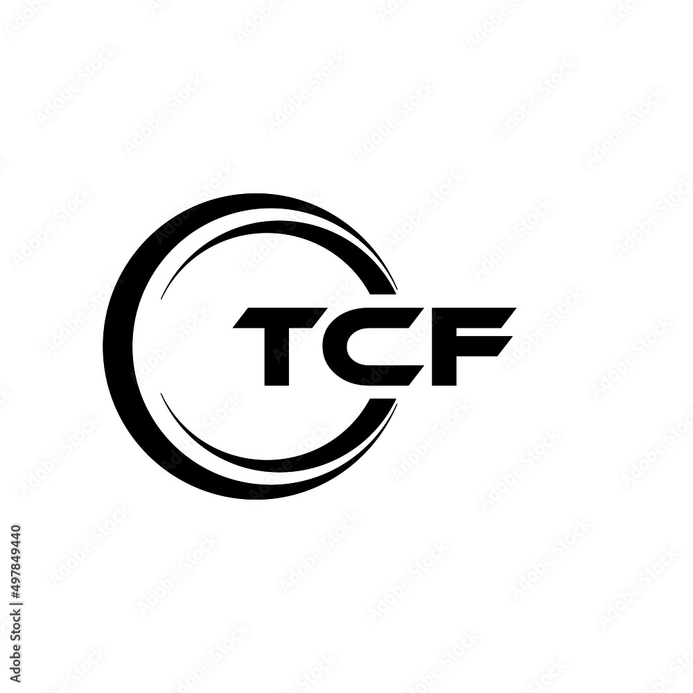 TCF letter logo design with white background in illustrator, vector ...