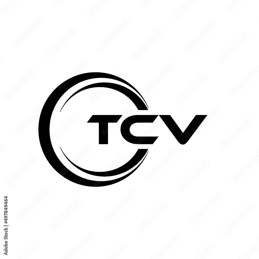 TCV letter logo design with white background in illustrator, vector ...
