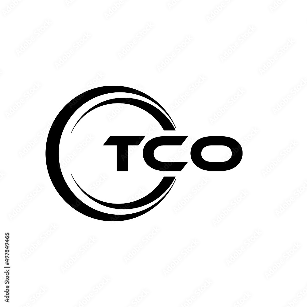 TCO letter logo design with white background in illustrator, vector ...