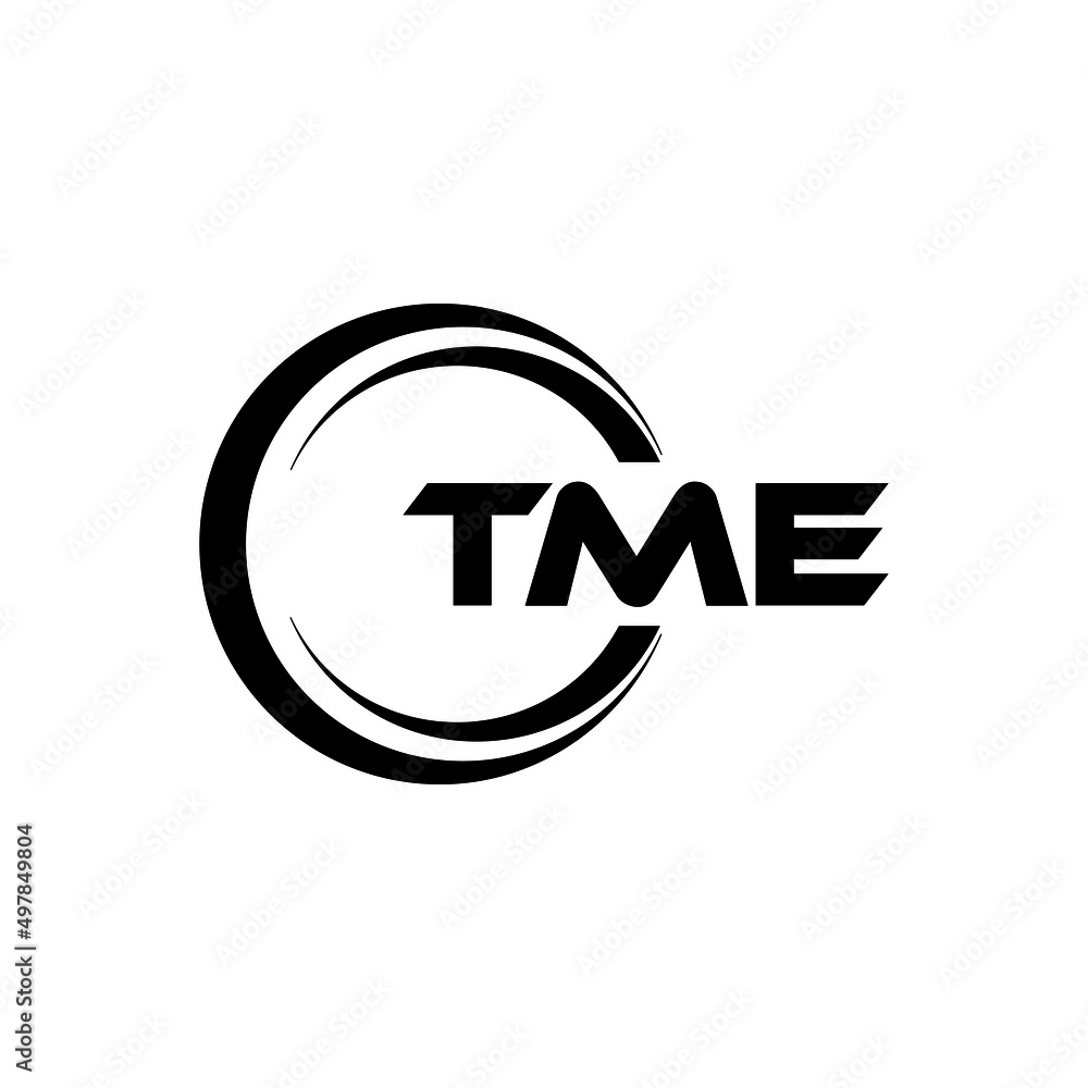 TME letter logo design with white background in illustrator, vector ...