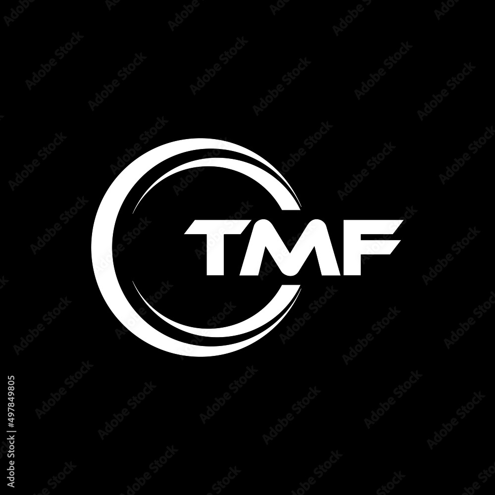 TMF letter logo design with black background in illustrator, vector ...