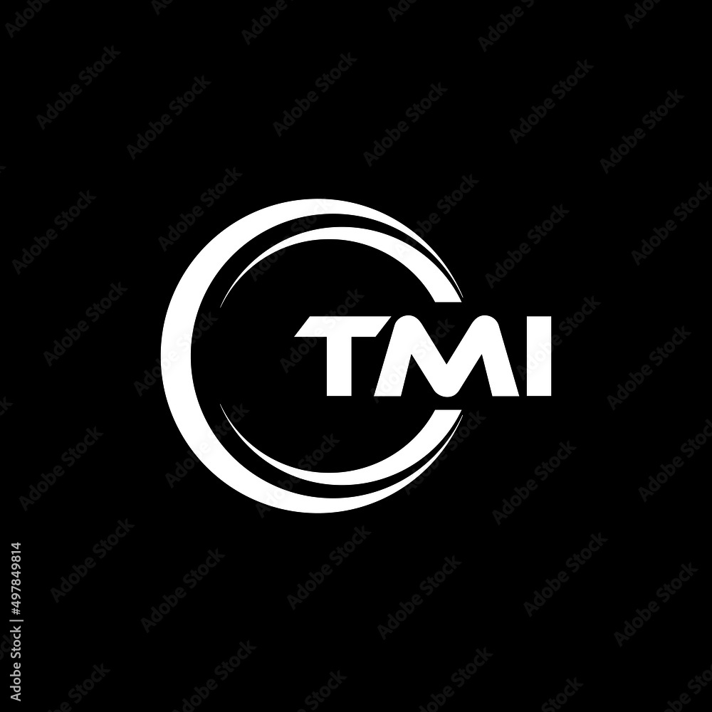 TMI letter logo design with black background in illustrator, vector logo modern alphabet font ...