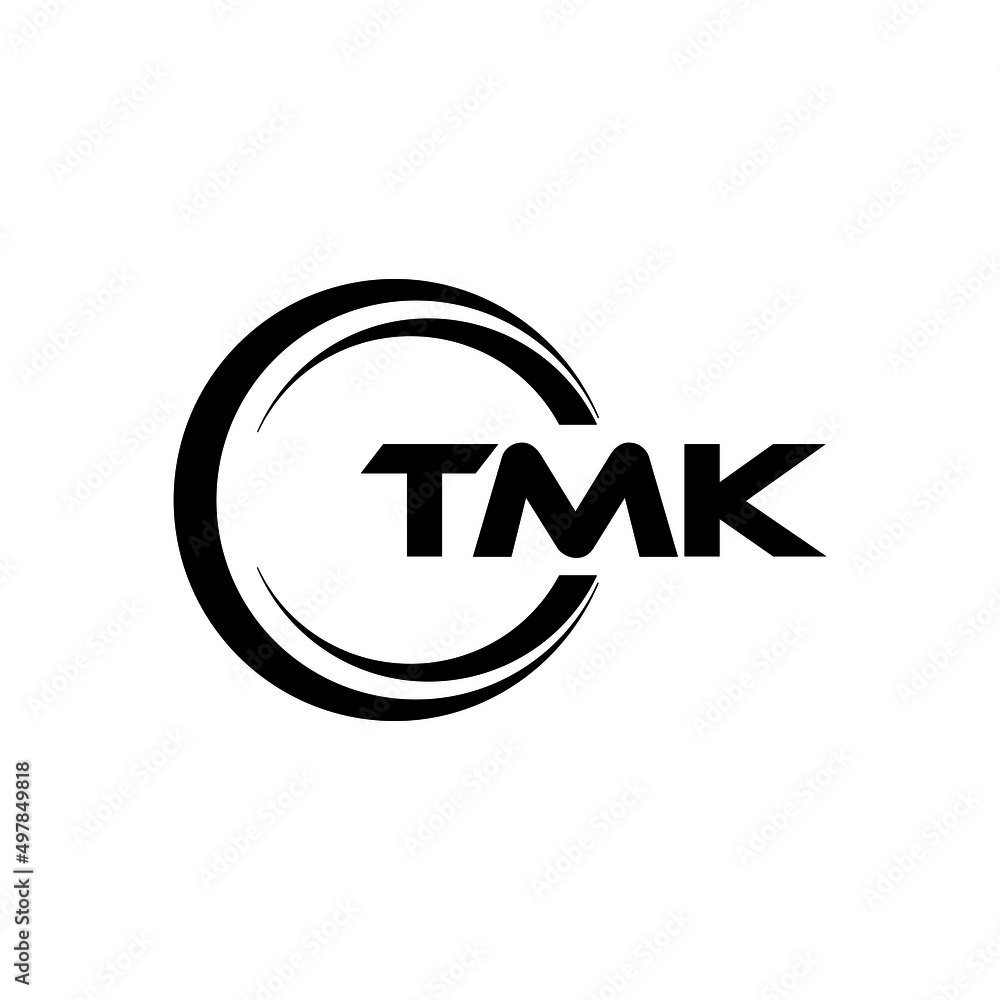 Vecteur Stock TMK letter logo design with white background in ...