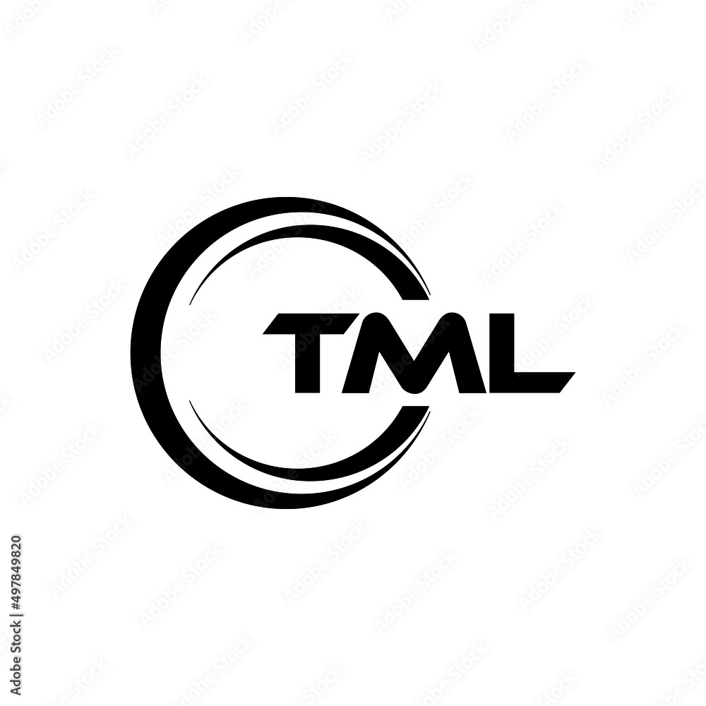 Vecteur Stock TML letter logo design with white background in ...