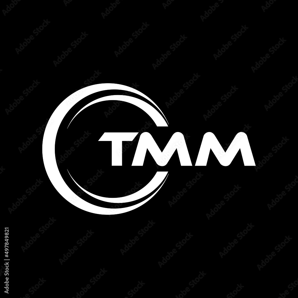 TMM letter logo design with black background in illustrator, vector ...