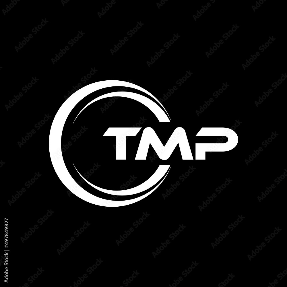 TMP letter logo design with black background in illustrator, vector ...