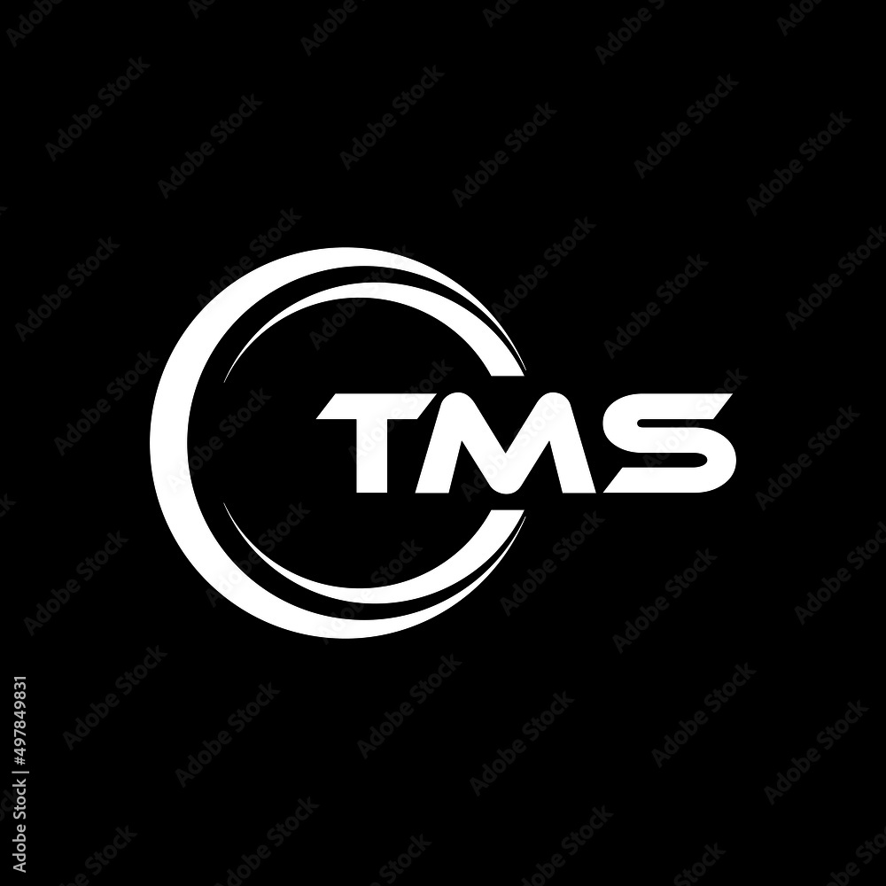 TMS letter logo design with black background in illustrator, vector ...