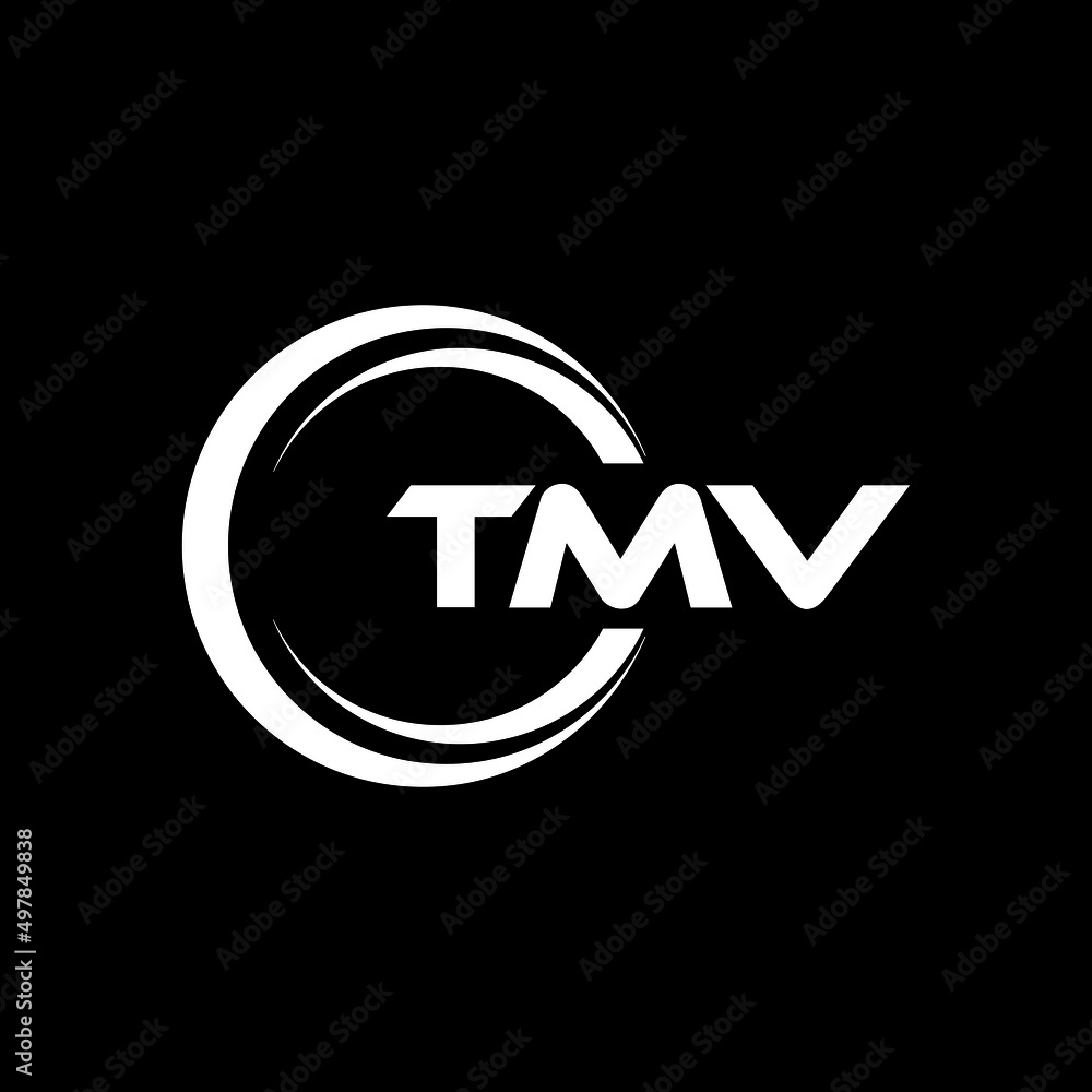 TMV letter logo design with black background in illustrator, vector ...