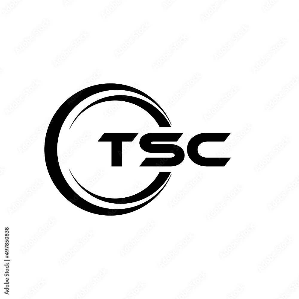 TSC letter logo design with white background in illustrator, vector ...