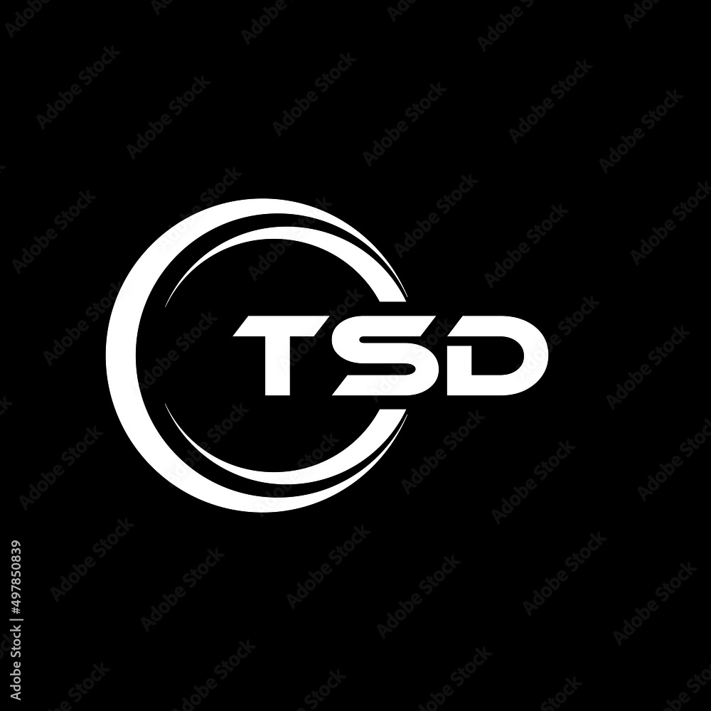 TSD letter logo design with black background in illustrator, vector ...