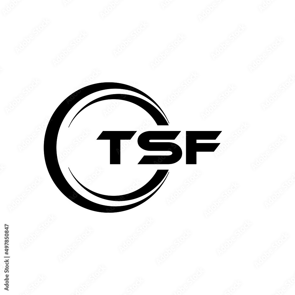 TSF letter logo design with white background in illustrator, vector ...