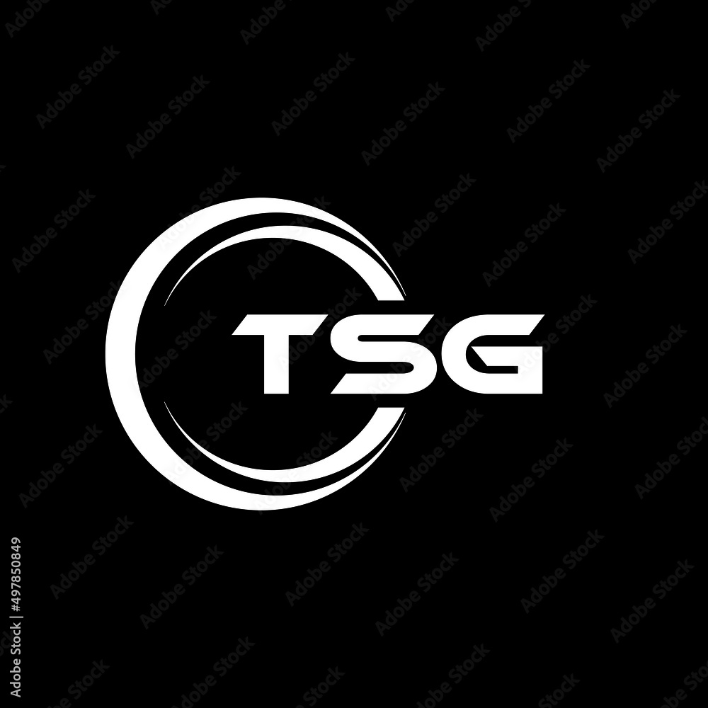 TSG letter logo design with black background in illustrator, vector ...