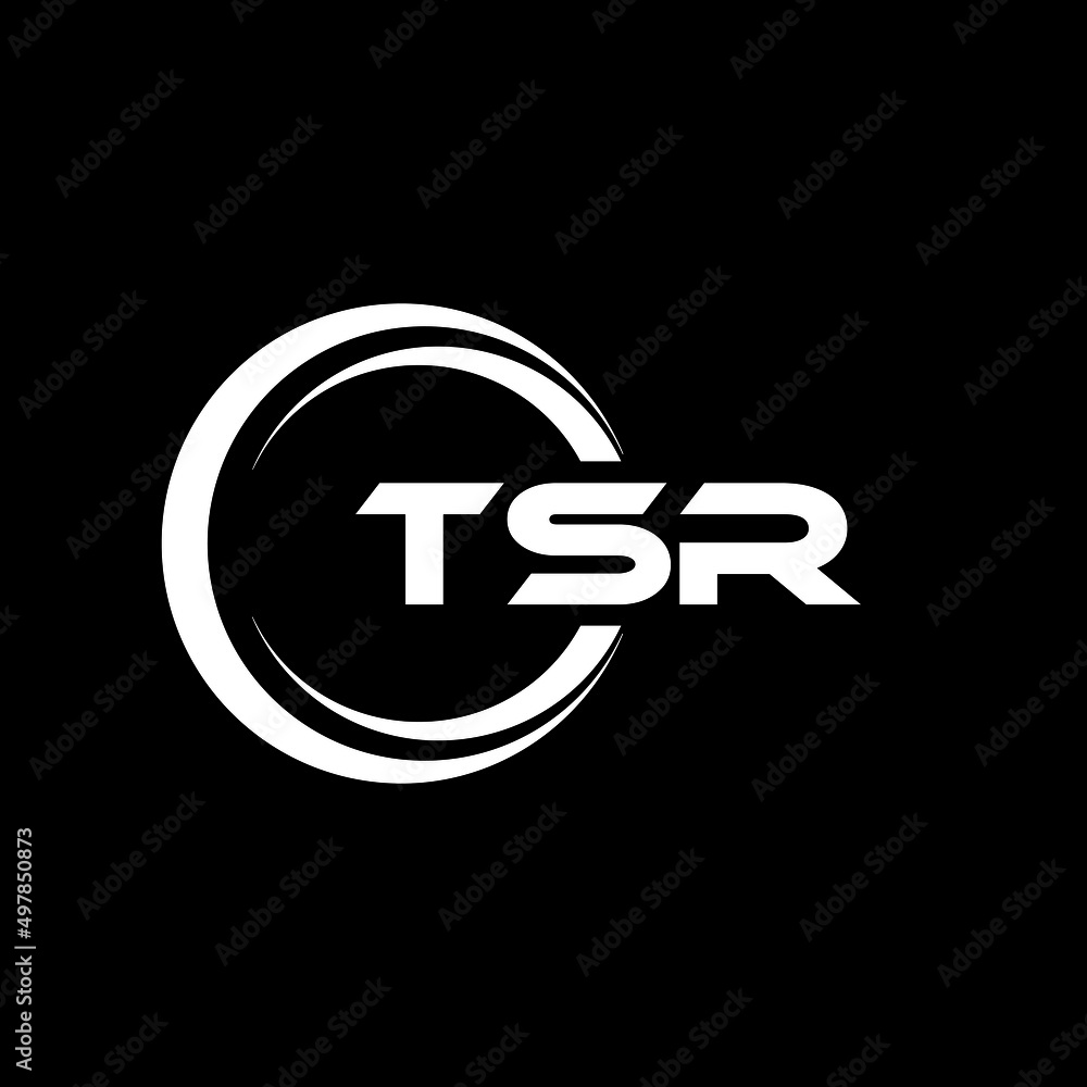 TSR letter logo design with black background in illustrator, vector ...