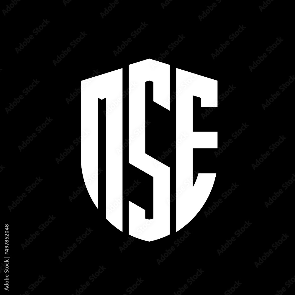 MSE letter logo design. MSE modern letter logo with black background ...