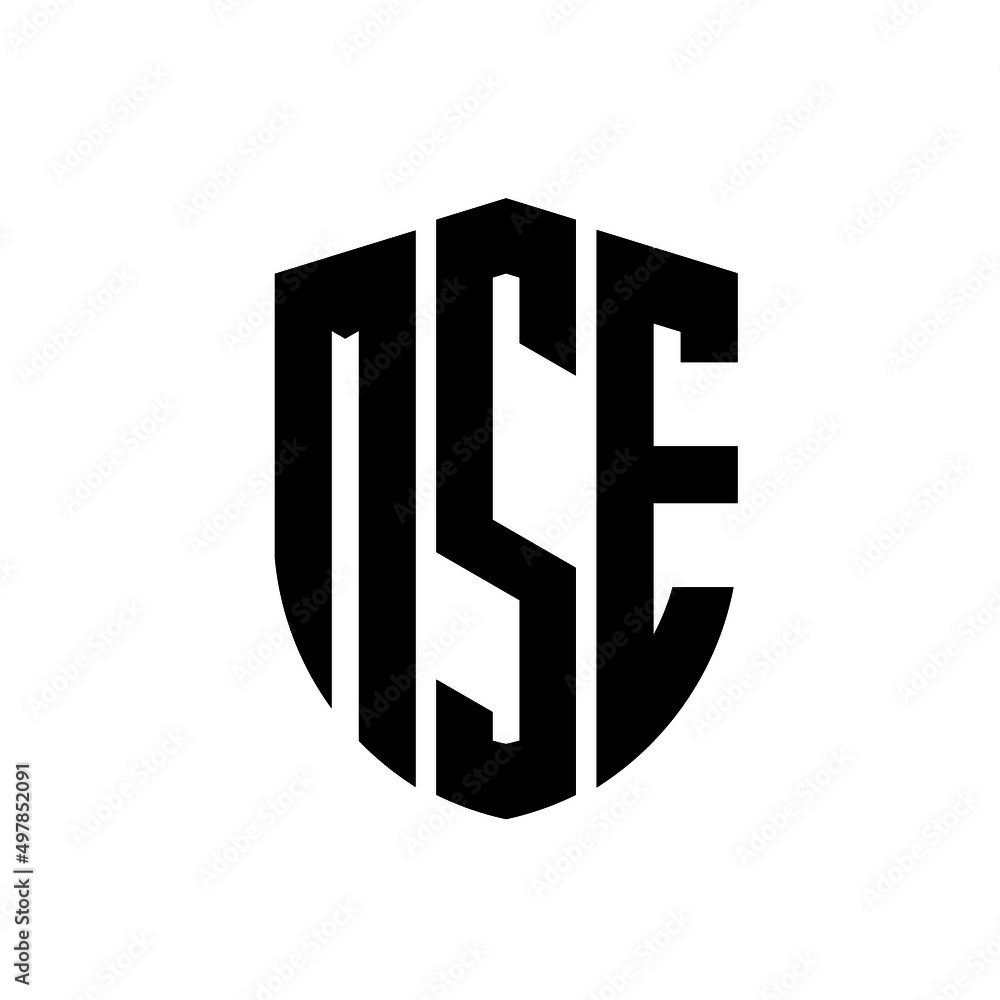 MSE letter logo design. MSE modern letter logo with black background ...