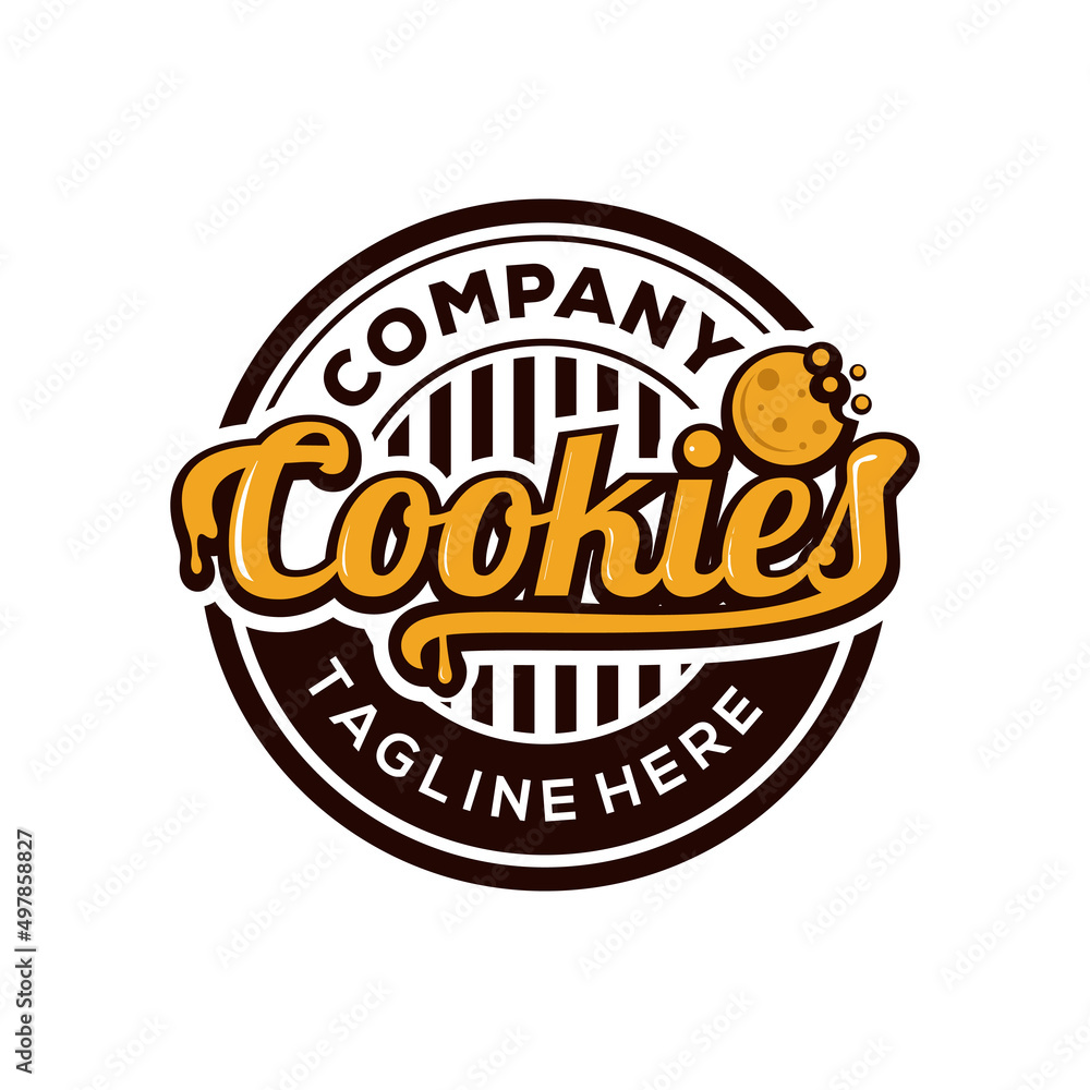 cookies logo badge emblem creative idea Stock Vector | Adobe Stock