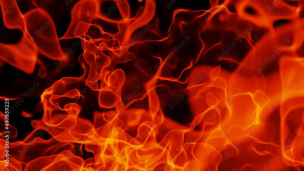 Fire flames texture background, realistic abstract orange flames ...