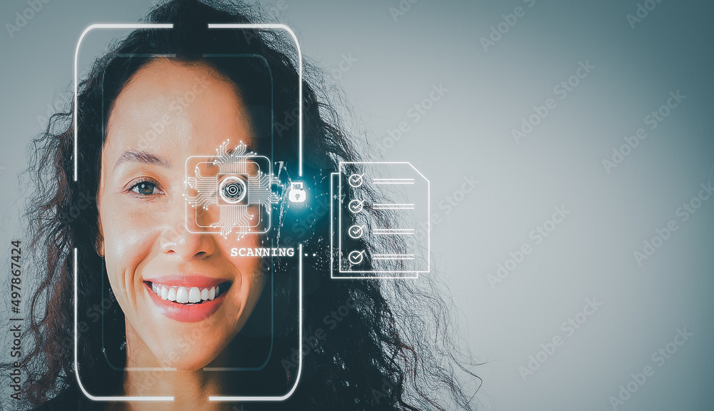 Biometric iris Eye or Face Scanning recognition System for data ...