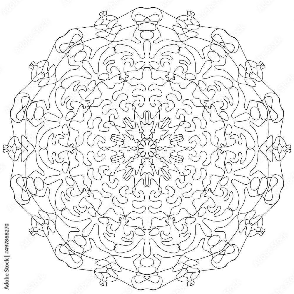 Mandala complessa da colorare Stock Illustration | Adobe Stock