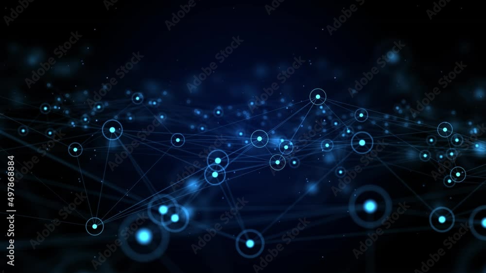 Global communication network. Animation Node connection network ...