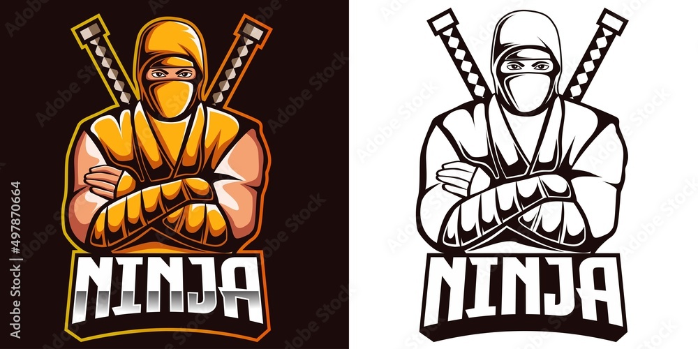 ninja esport logo mascot design Stock Vector | Adobe Stock