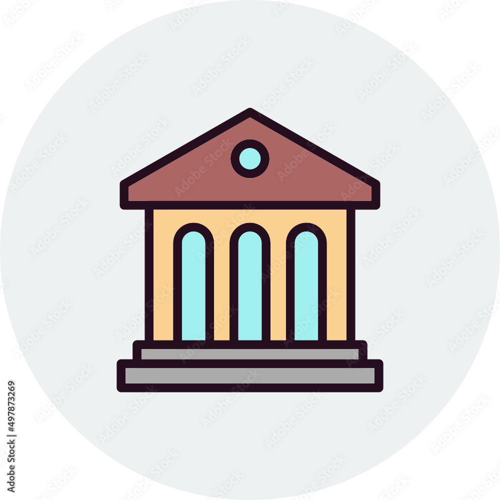 Library Building Icon Stock Vector | Adobe Stock
