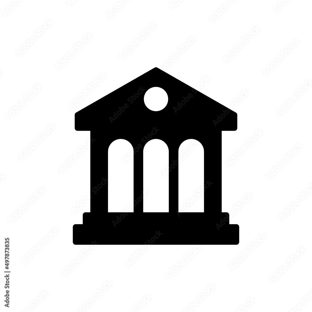 Library Building Icon Stock Vector | Adobe Stock