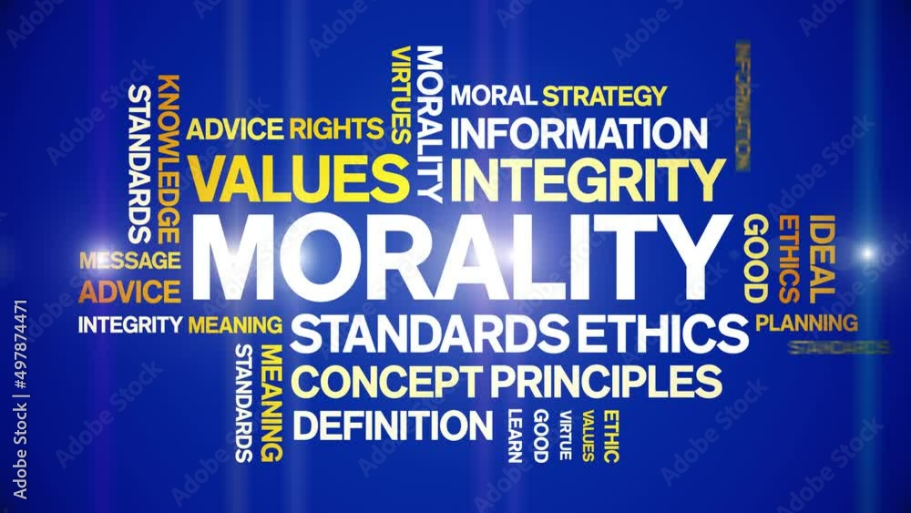 Morality animated tag word cloud;text design animation kinetic ...