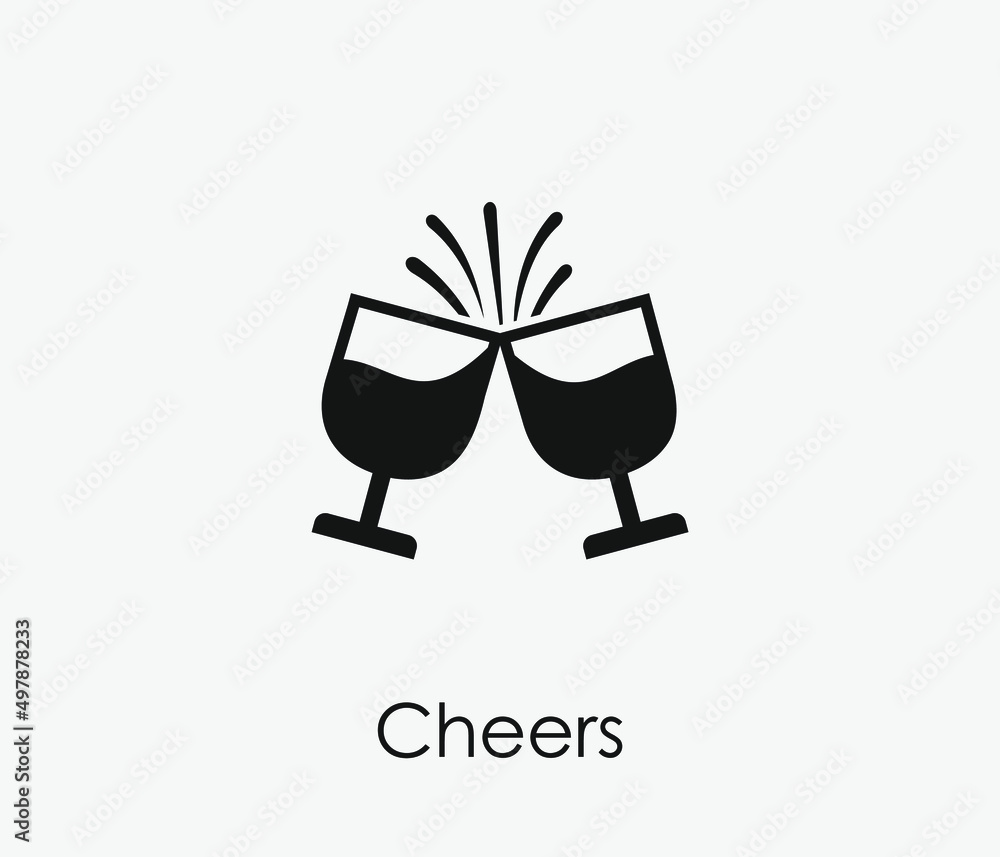 Cheers vector icon. Editable stroke. Symbol in Line Art Style for ...