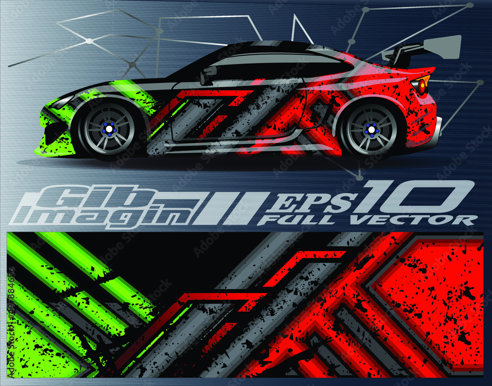 car decal design vector. abstract background for vehicle vinyl wrap ...