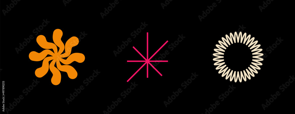 Strange Vector Shapes Collection. Geometric figures, distortion. Stock ...