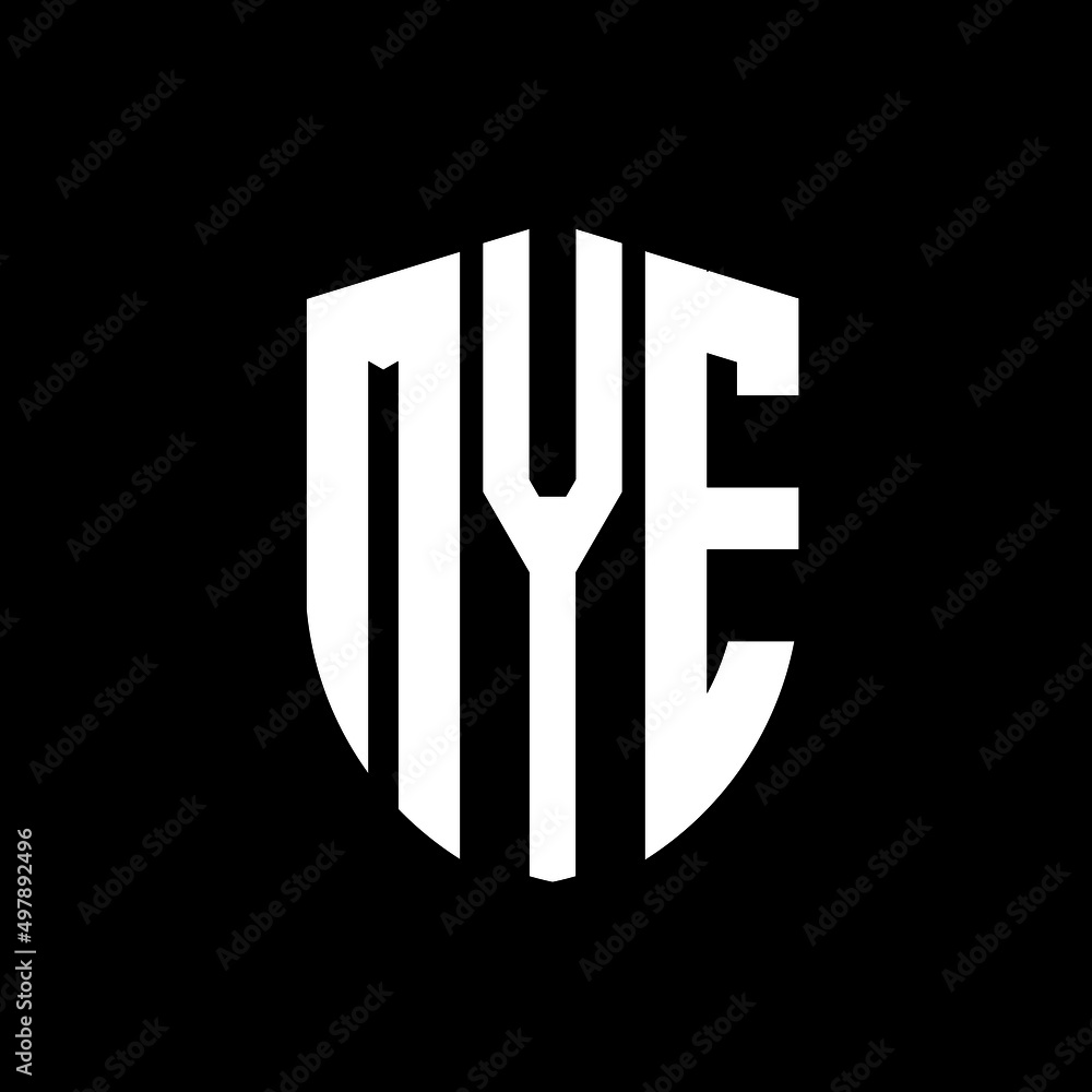 MYE letter logo design. MYE modern letter logo with black background ...